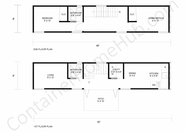 1 Bedroom Shipping Container Home Floor Plans