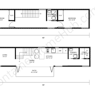 2 Story Shipping Container Home Floor Plans