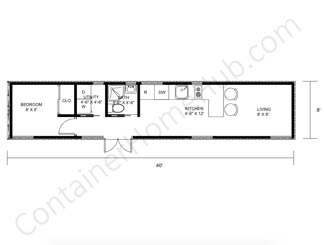40 Foot Shipping Container Home Floor Plans