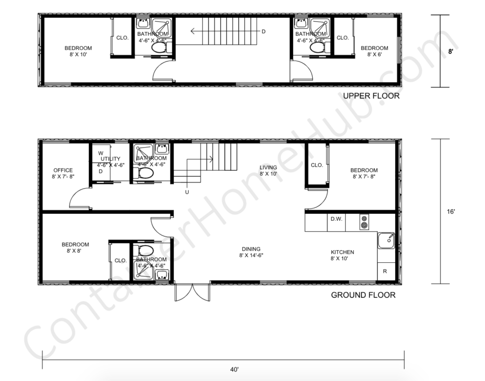 3 40 FT Shipping Container Home Plans